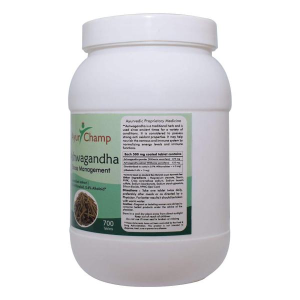 Ayur Champ Ashwagandha - 700 Tablets - JioMart