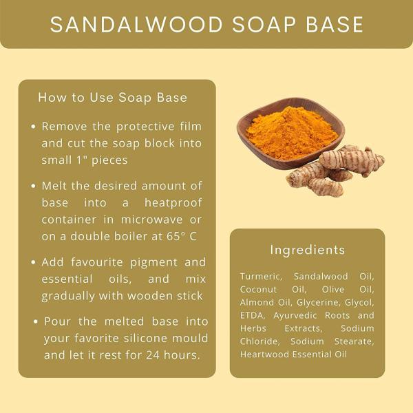 Snr Gadgets Sandalwood Melt And Pour Soap Base - 1000 G - JioMart