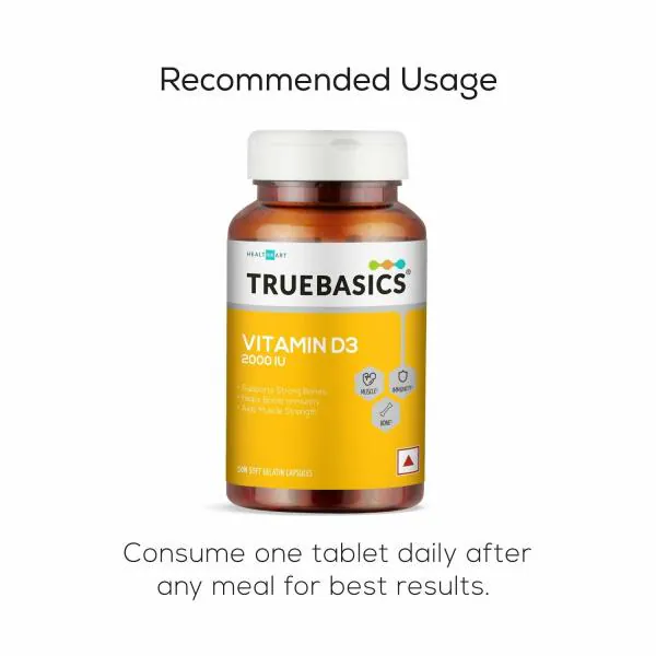 TrueBasics Vitamin D3 2000 IU, for Healthy Bones, Strong Muscles ...