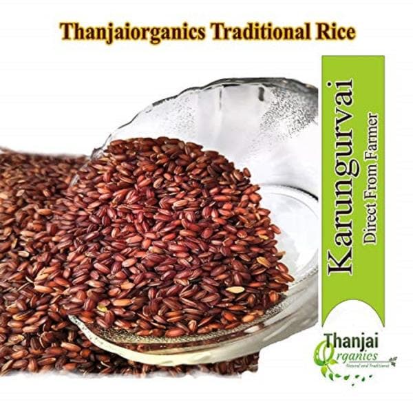 Thanjai Organics Karunkuruvai Rice 5Kg | Karunguruvai Handpounded Rice ...