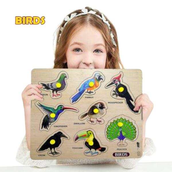 WORLD WIDE WISHES Kids Toys Pre-School Birds Wooden Puzzle Wooden Toys ...