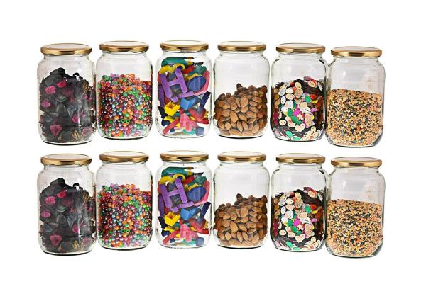 Machak Clear Glass Jar, 1000 Ml (Set Of 12) - JioMart