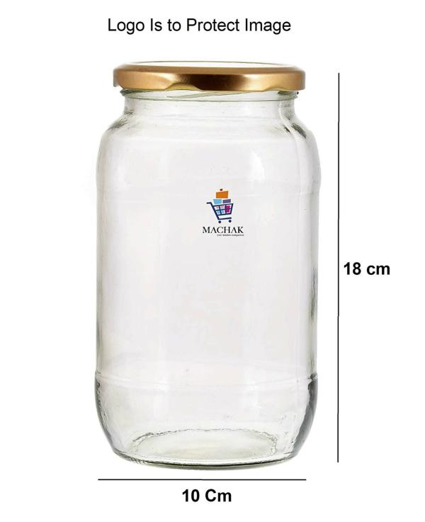 Machak Clear Glass Jar, 1000 Ml (Set Of 12) - JioMart