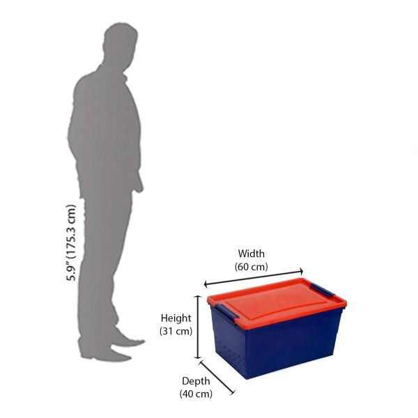 Nilkamal Storage Box 50 Ltr (Pepsi Blue/Gem Red) - JioMart