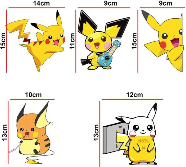 StickMe Vinyl Cute Pokemon Pikachu Decorative Wall Sticker SM4044 - JioMart