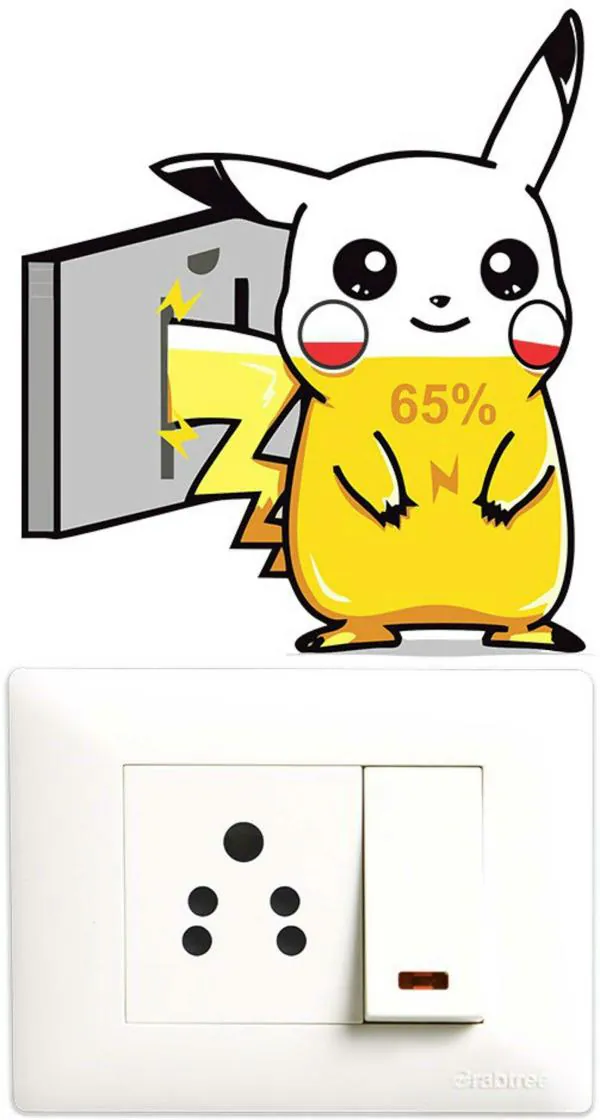 StickMe Vinyl Cute Pokemon Pikachu Decorative Wall Sticker SM4044 - JioMart