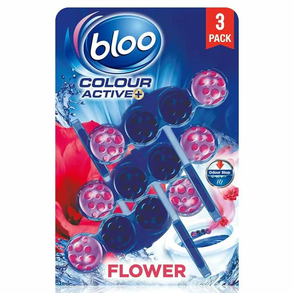 Bloo 4in1 Solid Toilet Rim Block Toilet Cleaner Colour Active Blue ...