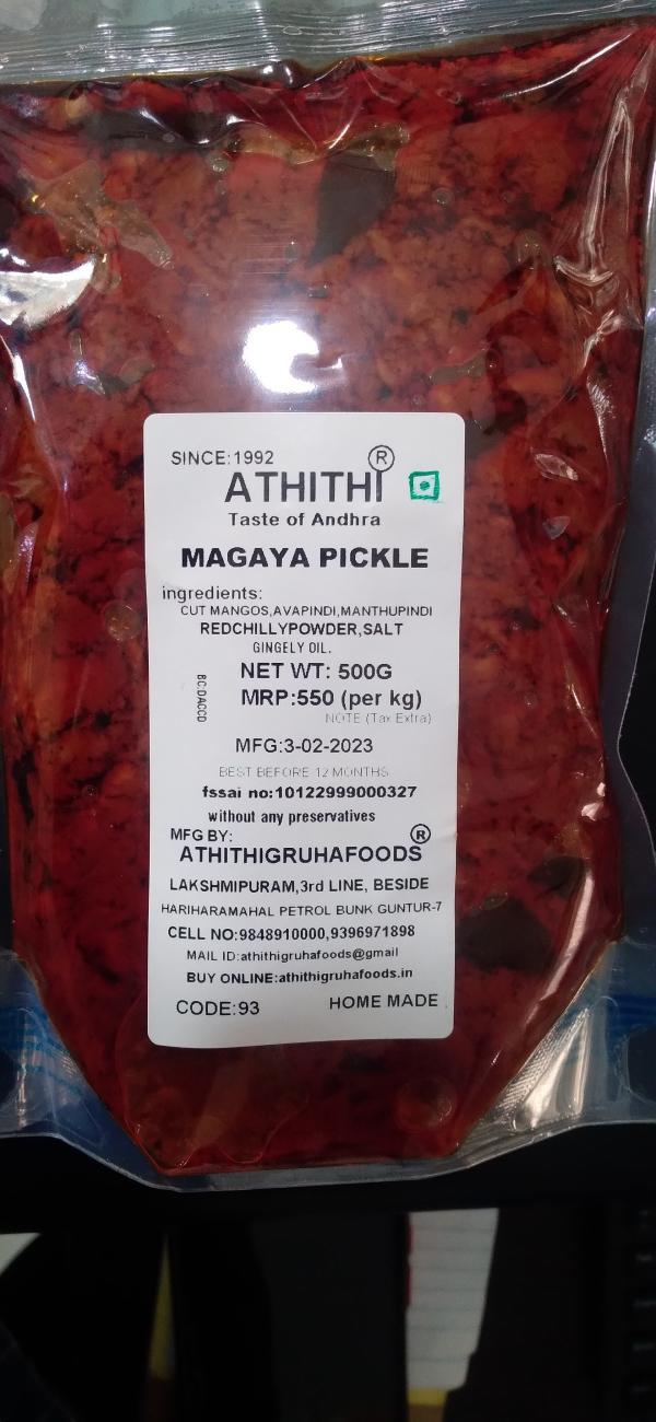 Athithi Gruha Foods Magaya Pickle 500Grams - JioMart
