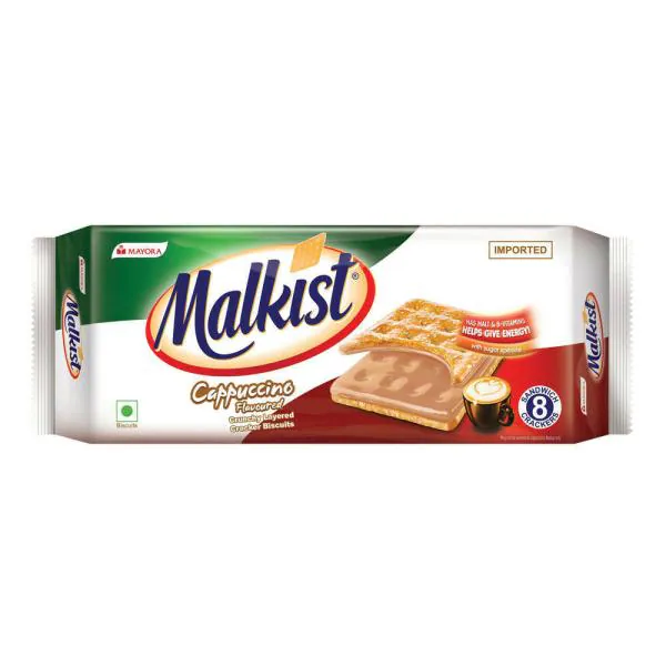 MALKIST Cappuccino Flavoured Cracker Biscuits (family pack) - 144g ...