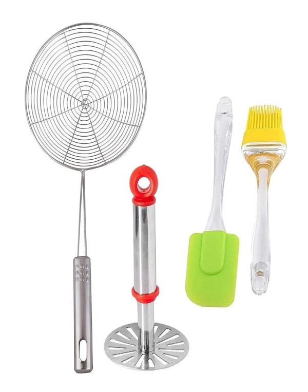 Wofier Masher And Silicone Spetula And Oil Brush Set - JioMart