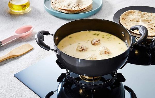 RBGIIT Hard Aodized Kadai Kadhai Works Decorative Serving Cooking ...