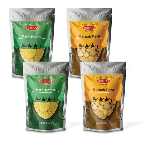 Shekhaji Methi Mathri & Namak Para 800gm combo (Pack of 4, 200gm Each ...