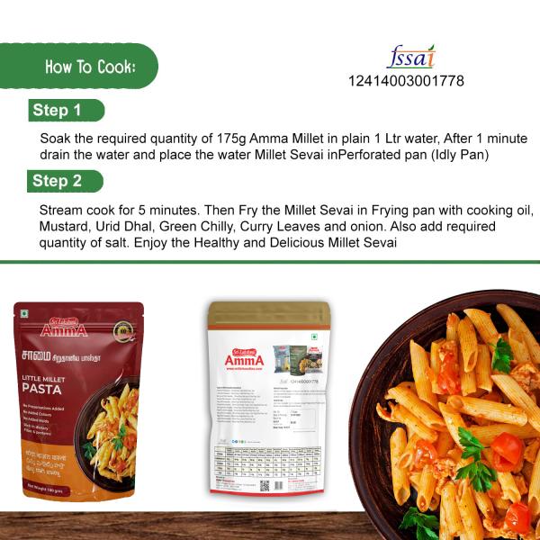 Sri Lakshmi Amma - Millet Pasta - Pack of 5 | Barnyard , Redrice, Ragi ...