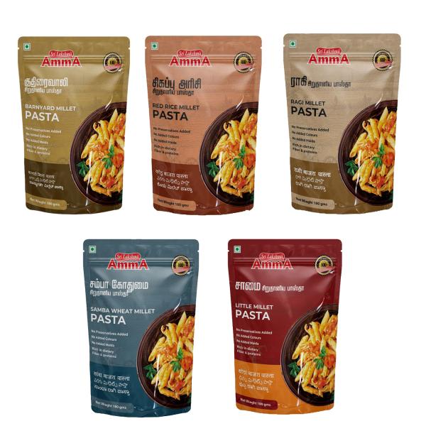 Sri Lakshmi Amma - Millet Pasta - Pack of 5 | Barnyard , Redrice, Ragi ...