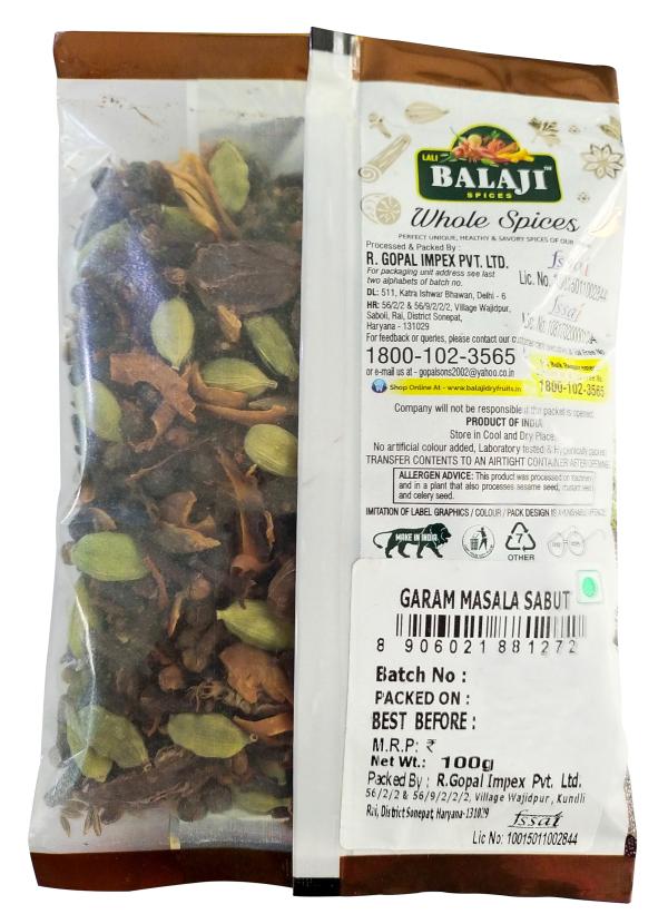 Lali Balaji spices Whole Garam Masala 400gm (100gm x 4pc) - JioMart