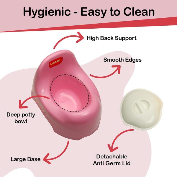 Luvlap Pink Baby Potty Training Seat With Lid Potty Pot (1 Plus Yrs ...