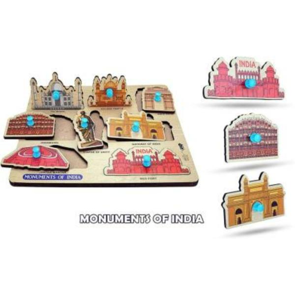WORLD WIDE WISHES Monument Of India Wooden Puzzletoys For Kids 3 ...