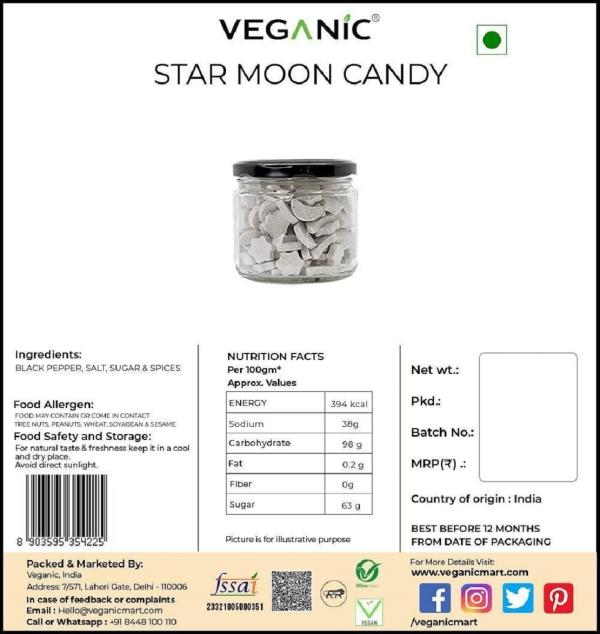 Veganic Chatpata Chand & Sitara Candy 100gm | Sweet & Sour Star And ...