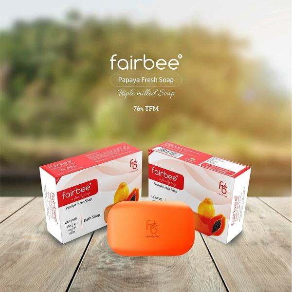 Fair Bee Papaya 76% Tfm Fresh Soap For Skin Moisturizing 100g (Pack of ...