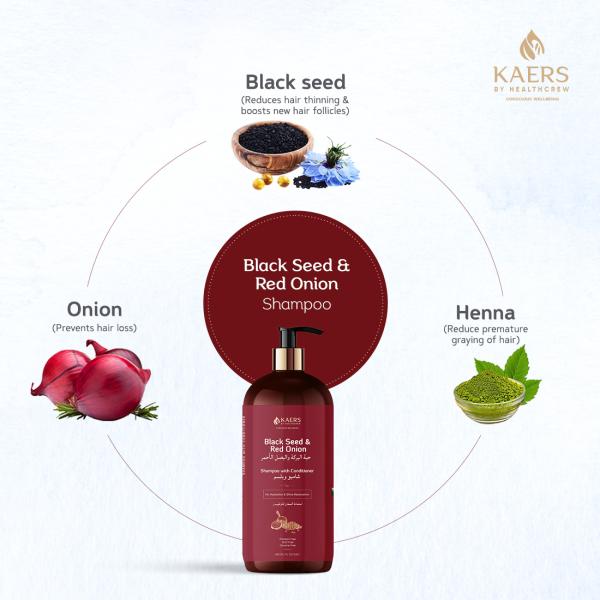 Kaers Kalonji Herbal Shampoo | Black Seed and Red Onion | Shampoo With ...