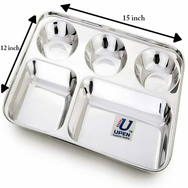 UPEN Stainless Steel Bhojan Thali/Mess Tray/Dinner Plate Set of 1 ...
