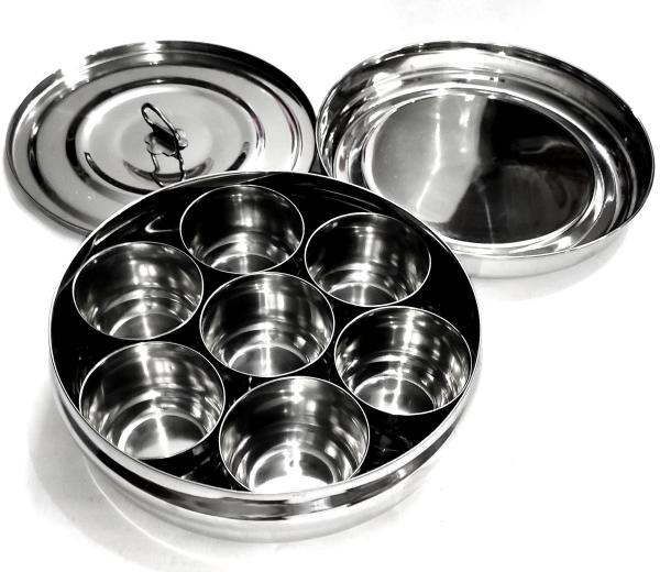 NAAYAGI - SS MASALA BOX BULGED / Stainless Steel - Spice Box / Masala ...