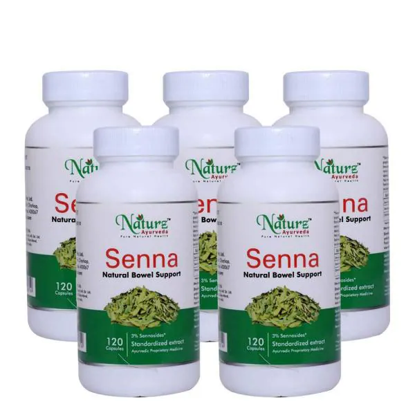 Naturz Ayurveda Senna Capsules 450 mg - 120 Capsules (Pack of 5) - JioMart