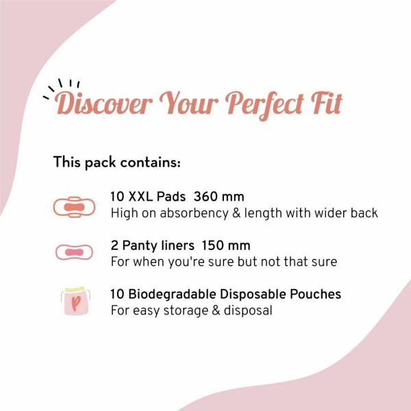 Plush Ultra-Thin Sanitary Pads - 10 Pcs - XXL with Panty Liners - JioMart