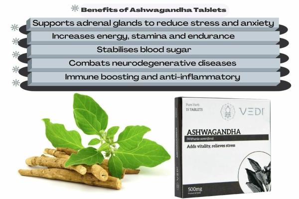 Vedi Ashwagandha Tablets Withania Somnifera Adds Vitality And Relieves ...