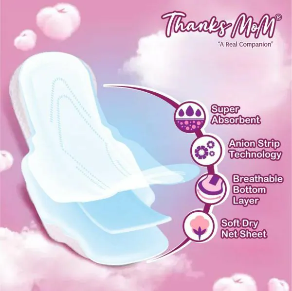 Thanks mom Freedom Plus Dry Net Sanitary Napkin Pads | Extra Wide (Pack ...