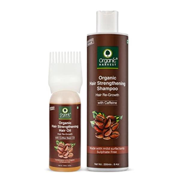 Coffee Shampoo & Hair Strengthening Hair Oil Combo, Suitable for All ...