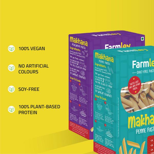 Farmley Makhana Penne & Macaroni Pasta Combo 800g (Pack of 2, Each-400g ...