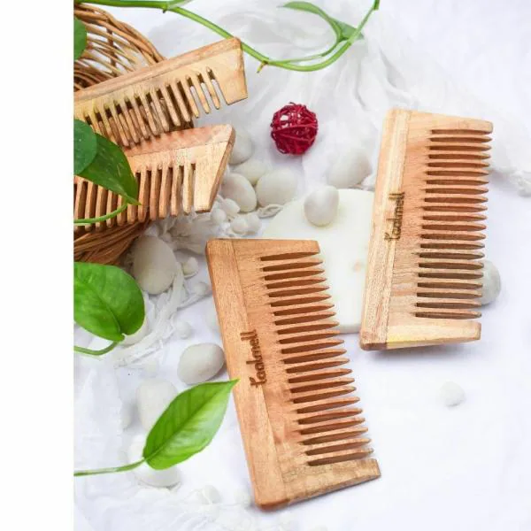 Neem Detangler Comb Pack of 3| Anti bacterial neem comb| handcrafted ...