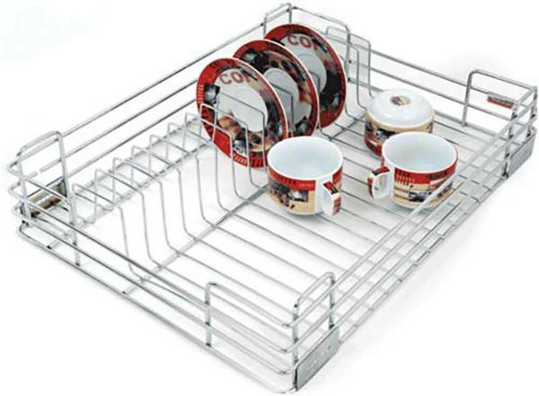 Devashree Stainless Steel Cup & Saucer Kitchen Basket (W12 x D20 x H4 ...