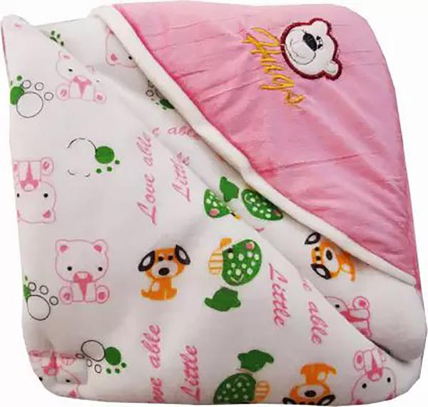 My New Born Cartoon Crib Hooded Baby Blanket for AC Room (Polyester ...