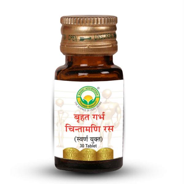 Basic Ayurveda Brihat Garbh Chintamani Ras With Gold 30 Tablets - JioMart