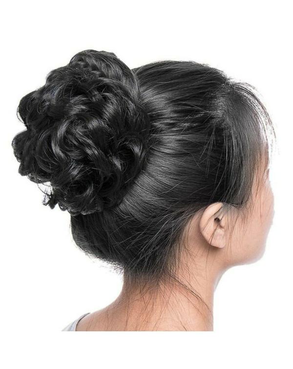 LYTIX Black Synthetic Messy Bun Hair Accessories Extension (Pack of 4) - JioMart