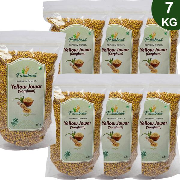 Farmbean Whole Yellow Jowar Grains 7 KG / Sorghum / Jonna /Jowar Sabut ...