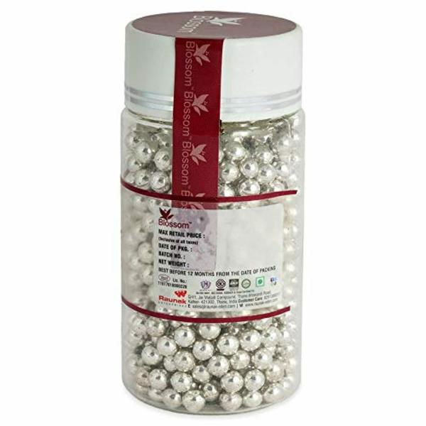 BLOSSOM Edible Silver Balls Sprinkles for Cake Decoration (Size- 3) 125 ...