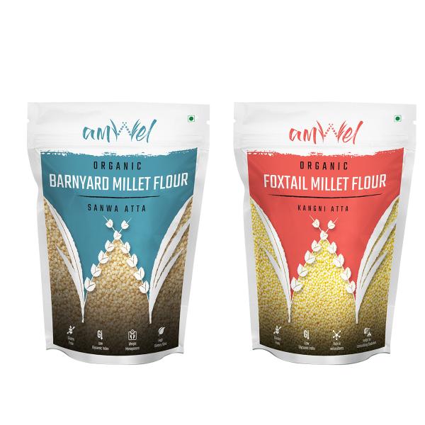 Amwel Combo of Organic Barnyard Millet Flour 450g + Organic Foxtail ...