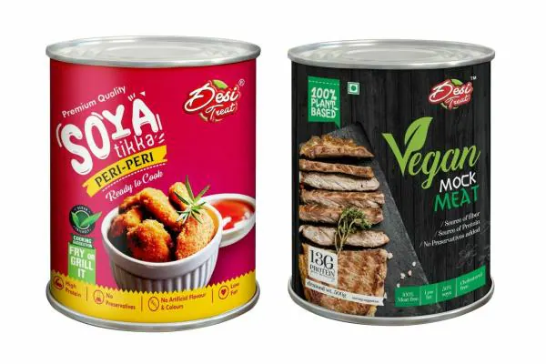 Desi Treat Veg Soya Chaap 800g + Desi Treat Vegan Mock Meat 800g Combo ...