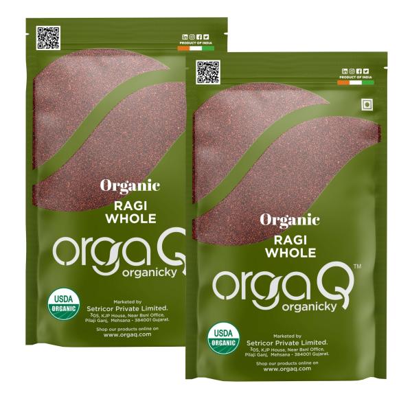 OrgaQ Organicky Organic Ragi Whole Seeds - 1 Kg (500g X 2) - JioMart