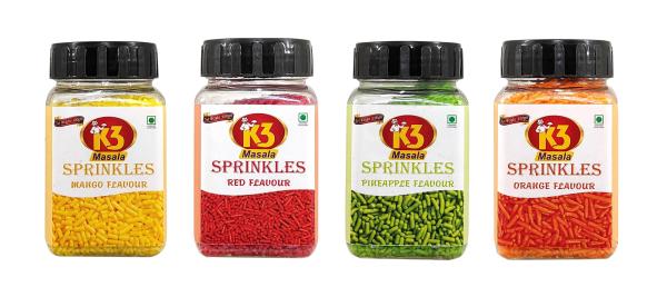 K3 Masala Mango,Pine apple,Orange and Red Flavour Sprinkles /Vermicelli ...
