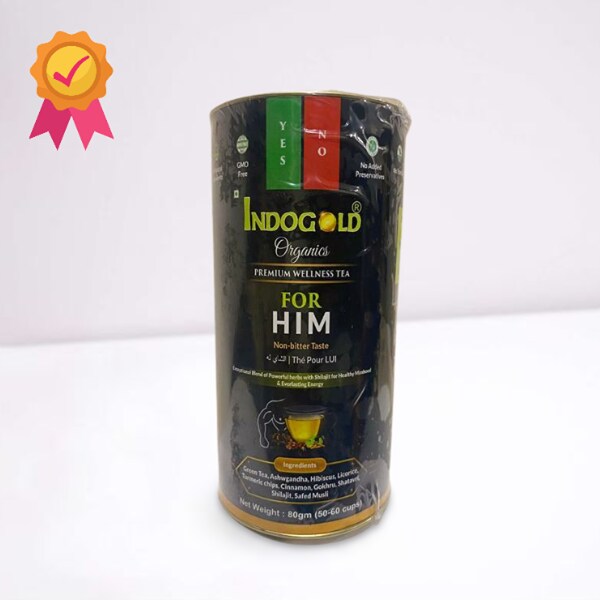 INDOGOLD Organic Teas for Male with Green Tea, Ashwagandha,Hibiscus ...