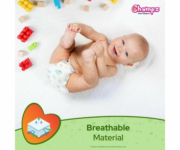 Champs baby diaper soft & dry baby pant diapers- Small Size (78 Pcs ...