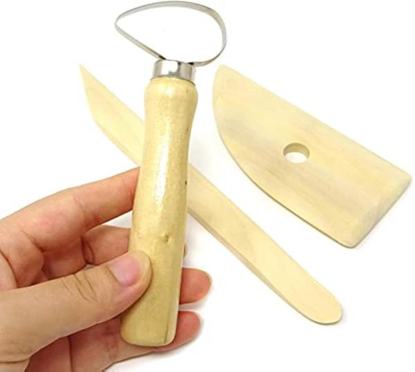FRKB Pottery Tool Kit with Sponge (Beige) - 8 Pieces - JioMart