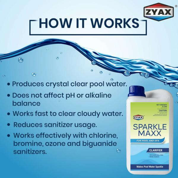 Zyax Sparkle Maxx Swimming Pool Water Clarifier & Conditioner (5 L ...