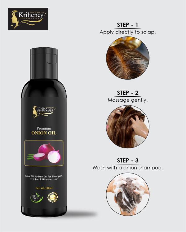 Krihency Cosmoplus Onion hair Oil For Stronger, Thicker & Glossier Hair ...