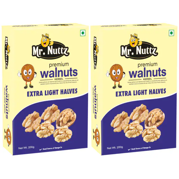 Mr. Nuttz California Extra Light Halves Walnut Kernels 400g (Pack of 2-200g Each) - JioMart