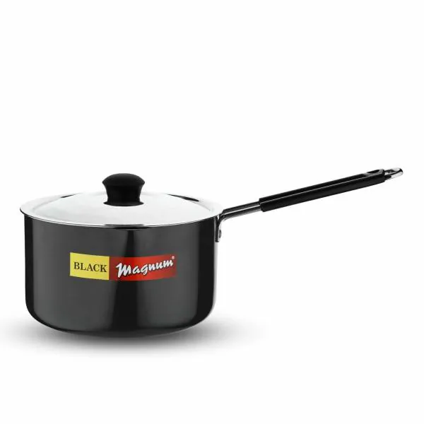 Black Magnum Basics IBSPHL-1, 1.5 Litre Saucepan, Hard Anodised Sauce ...